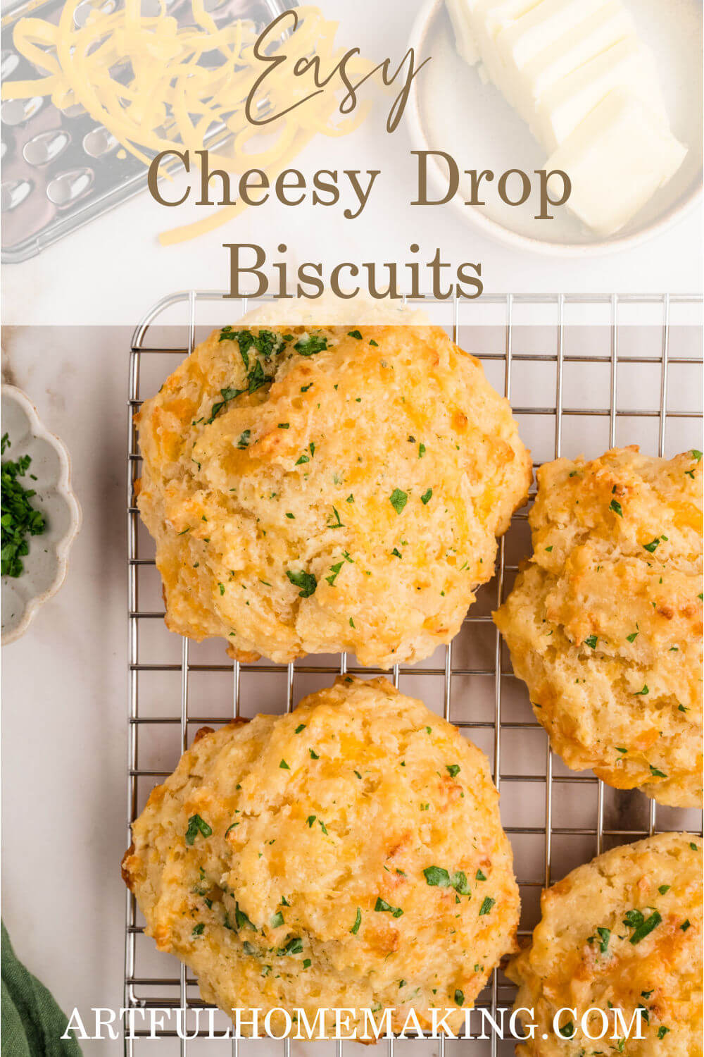 Cheesy Drop Biscuits - Artful Homemaking