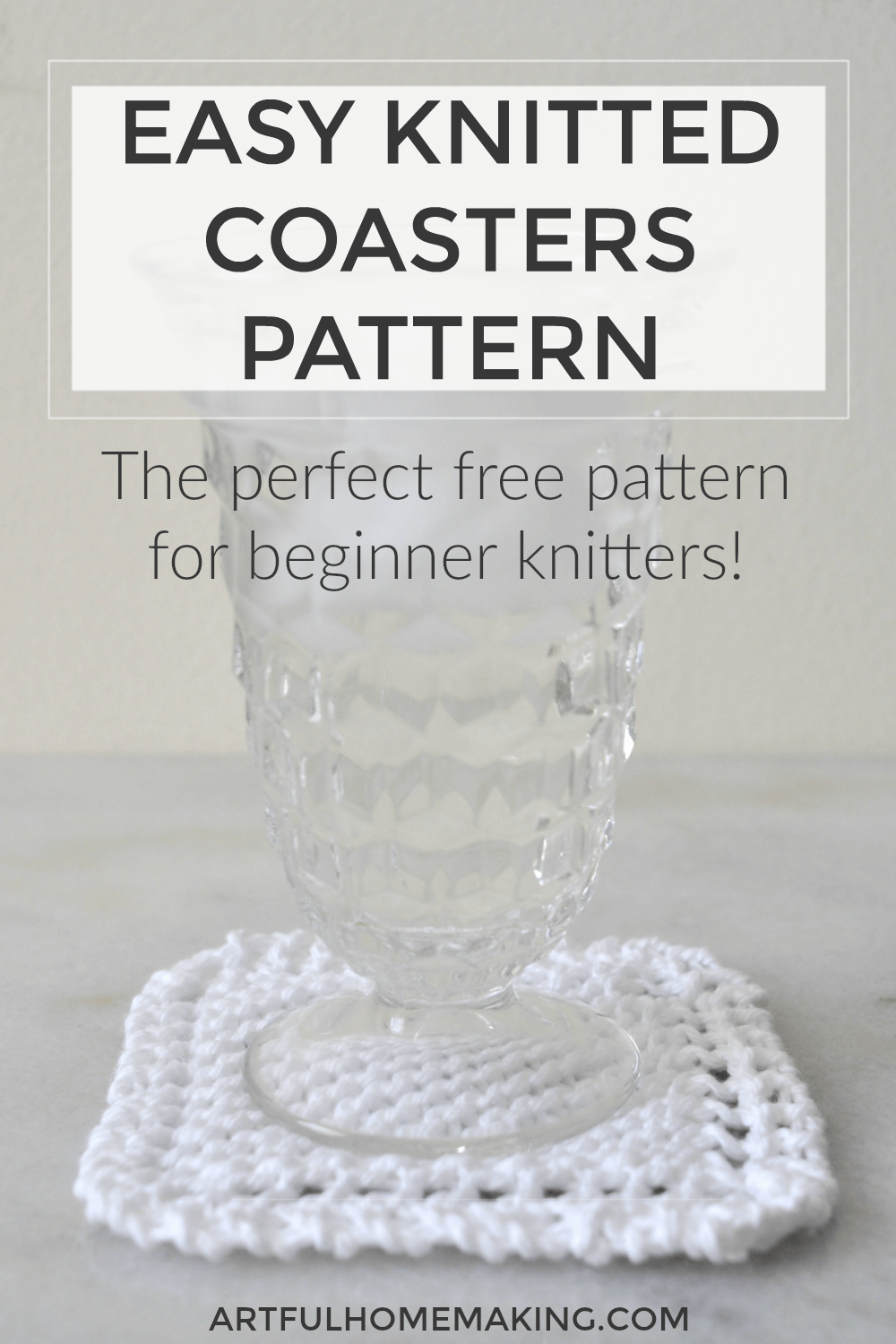 Easy Knitted Coasters Pattern (Free) - Artful Homemaking
