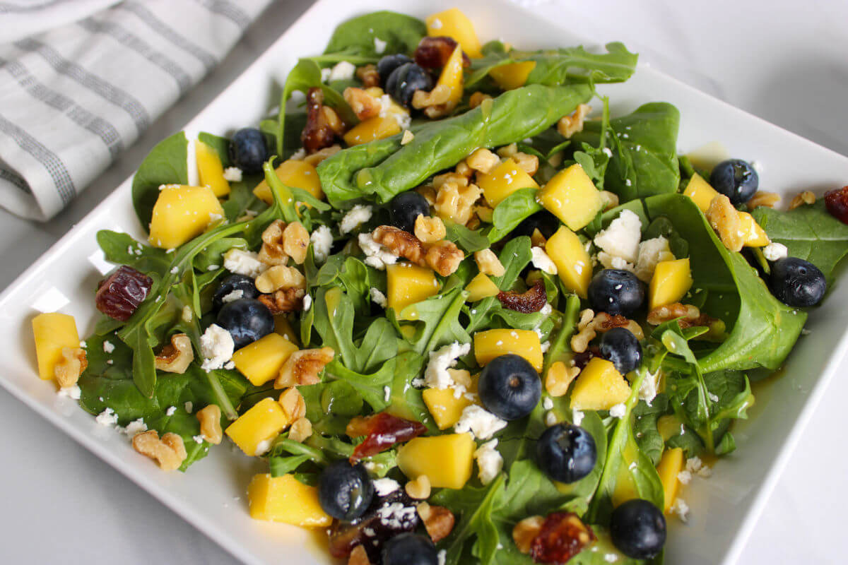 Mango Blueberry Salad with Simple Vinaigrette - Artful Homemaking