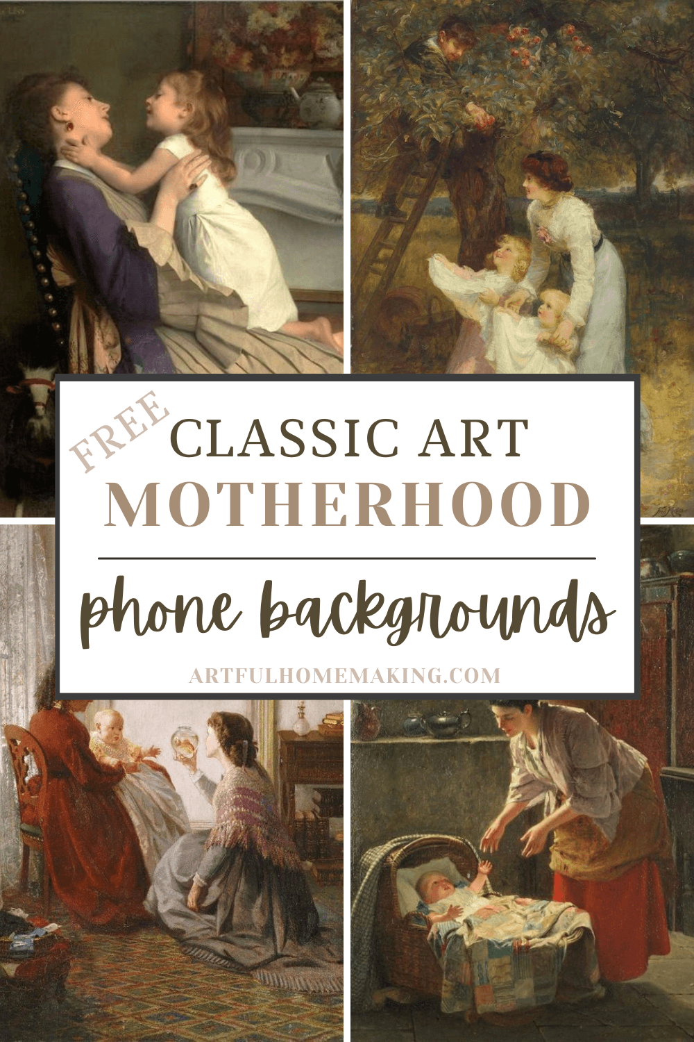 10 Free Beautiful Motherhood Art Phone Wallpapers - Artful Homemaking