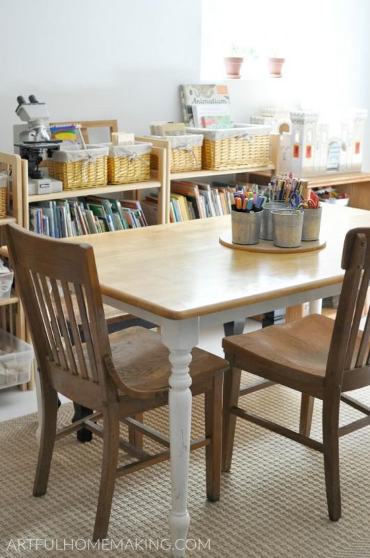 Homeschool Room Tour with Farmhouse Style Updates - Artful Homemaking
