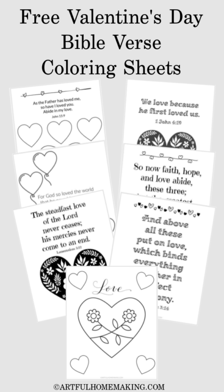 Valentine's Day Coloring Pages with Bible Verses - Artful Homemaking